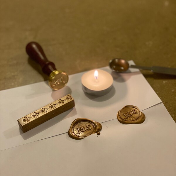 Personalized Initials Wedding Wax Seal Stamp / Custom Wax Seal Kit ...