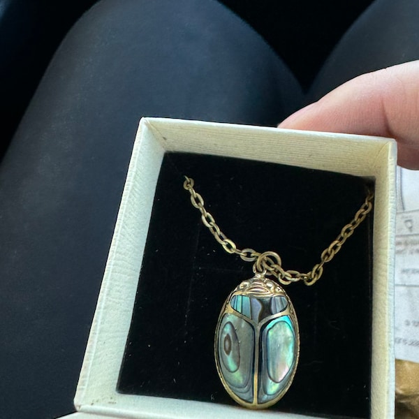 KHEPRI Abalone Scarab, Inlayed Shell Pendant, Carved Scarab, Beetle ...