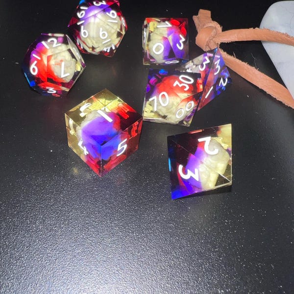 Sunrise Sonata - Gradient Cloud Dice, Handmade Resin Sharp Edge Dnd ...