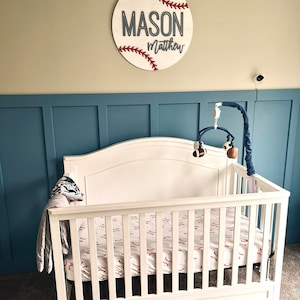 Baseball Nursery Name Sign, Round Name Sign, Sports Nursery, Boy Name ...
