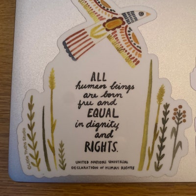 United Nations Declaration of Human Rights Vinyl Sticker, Laptop Decal ...