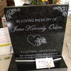 Small Personalized Memorial Stone / Grave Marker / Urn Marker Solid ...