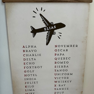 Pilot Code Customized Boys Room Wall Hanging Any Words or Alpha Bravo ...