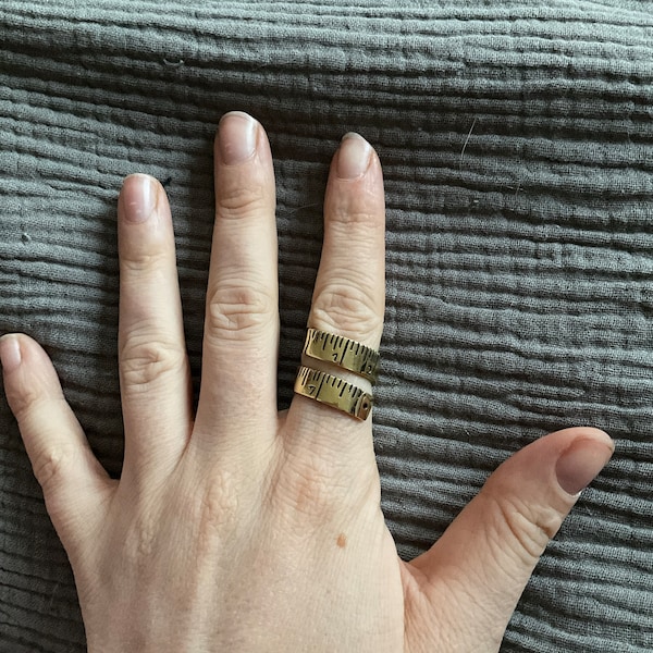 Tapeline Ring,tape Measure Ring,style Ring,brass Tapeline Ring,modern ...