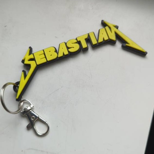 3d Printed Personalized Metal Rock Name Plate I 70s 80s I Desk Sign I ...