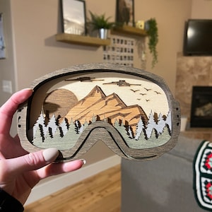 3D Layered Wood Art, Ski/snowboard Goggles - Etsy