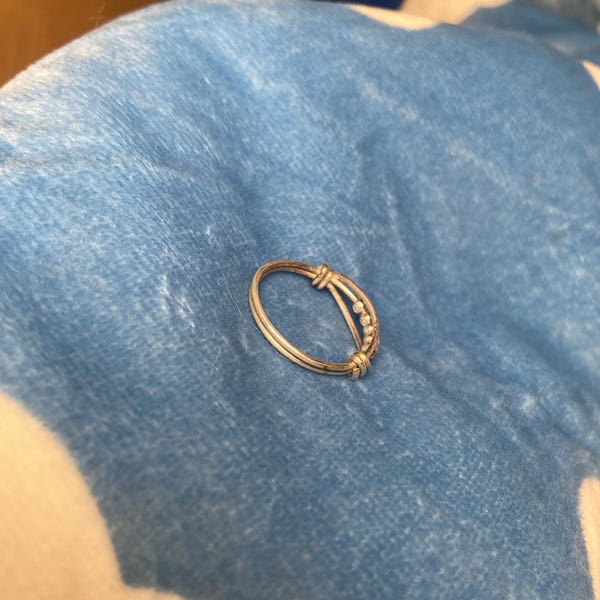 Pure Sterling Silver Fidget Ring Spinner / Meditation Ring / Calming ...