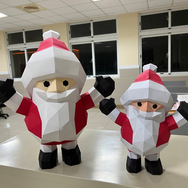 Santa Claus Papercraft 3D DIY Holidays Christmas Low Poly Paper Crafts ...