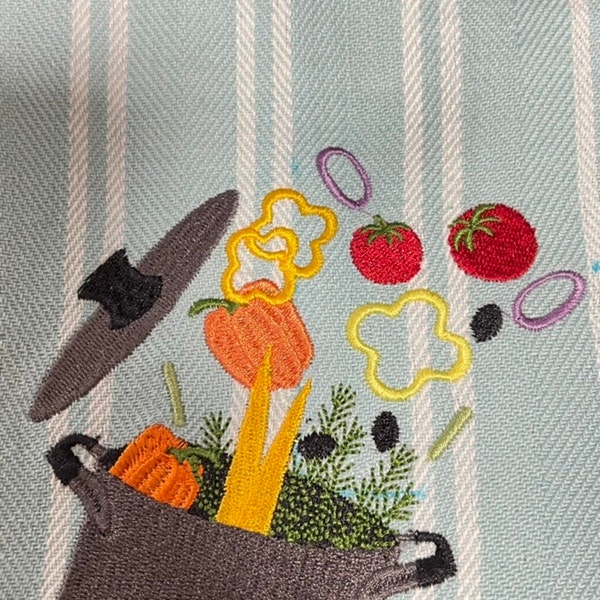 Cooking Pot Embroidery Design. Kitchen Pot Embroidery Design. Kitchen ...