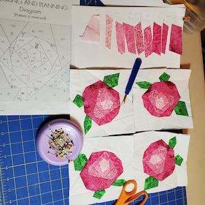 Rose Foundation Paper Piecing Pattern - Etsy