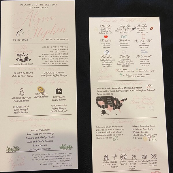 Infographic Wedding Program Template, Fun Wedding Programs, Non ...