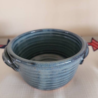 Bread Baker Pottery Bread Baking Pot in Blue Glaze 12 Recipes Included ...