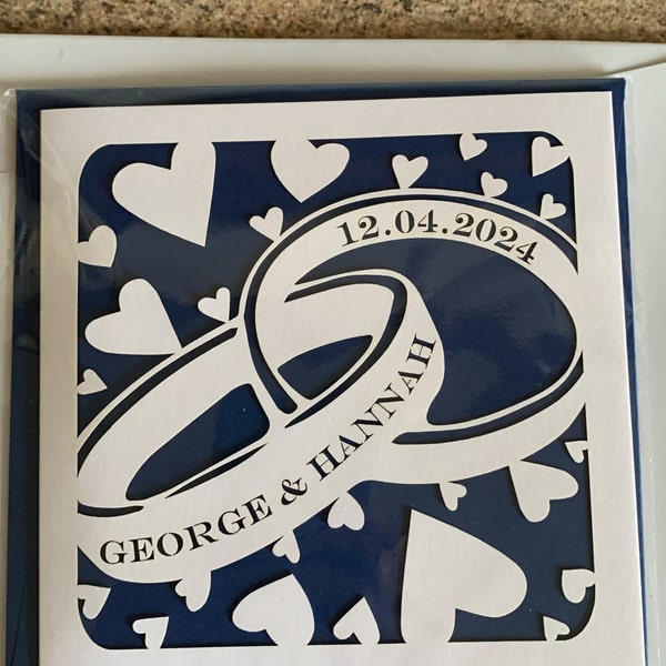 Personalised Entwined Wedding Rings Card - Etsy UK
