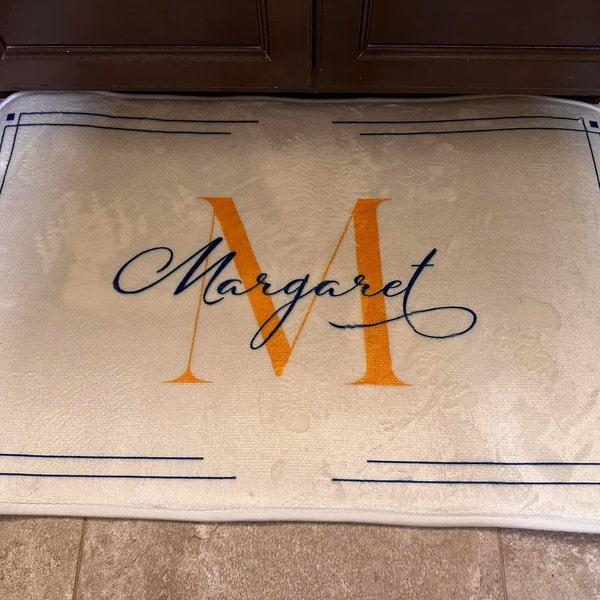 Custom Monogram Bathroom Set | Personalized Shower Curtain | Bath Mat ...