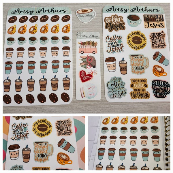 Coffee Sticker,coffee Addict Sticker Pack,coffee Decal,artsy Arthurs ...