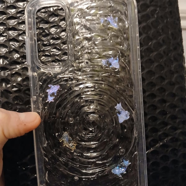 Mini Whales Clear 3D Wave Resin Phone Case for All Brand - Etsy