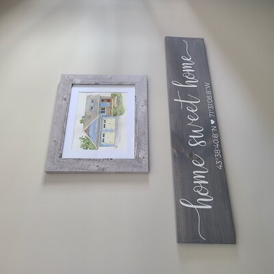 Horizontal Rustic Home Sweet Home Sign, Gallery Wall Art, Modern ...