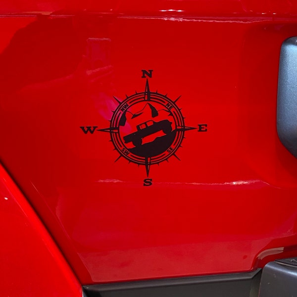 Mountain Vinyl Decal for Gladiator, Car Decal, Compass Decal, Adventure ...