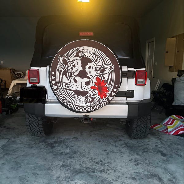 Spare Tire Cover With Messy Bun and Heart Shaped Glasses Design, Girly ...