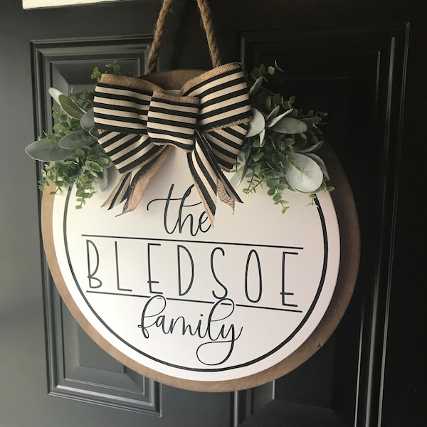 Front Door Decor | Front Door Wreath | Last Name/family | Front Door ...