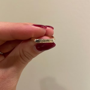 Custom Signet Ring Name Ring Stackable Bar Ring Minimalist Ring ...