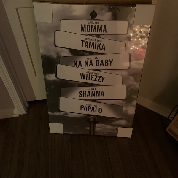 Custom Street Sign Multi-names Personalized Print Wall Art Canvas ...