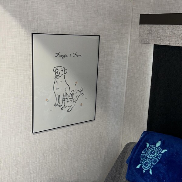 Unique Custom Pet Portrait, Cute Digital Pet Print, Colorful Pet Wall ...