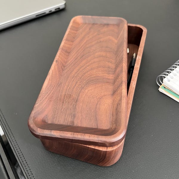 Handcrafted Walnut Wood Box: Home Decor Storage Organizer - Etsy