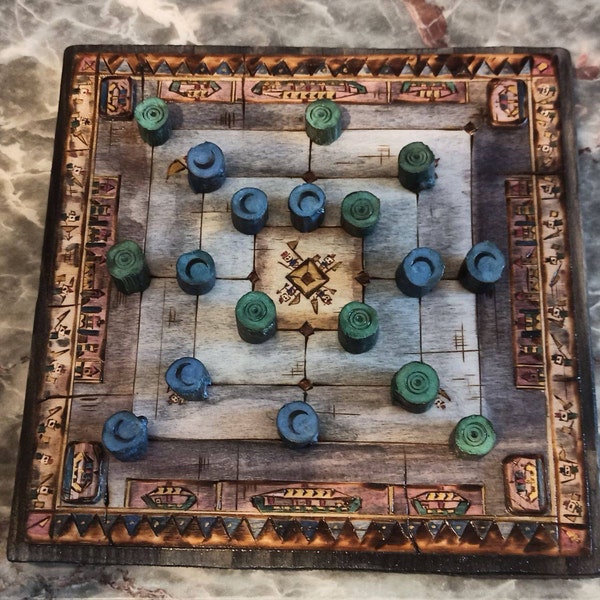 Handmade Royal Game of Ur: Ancient Mesopotamia Board Game, Pyrography ...