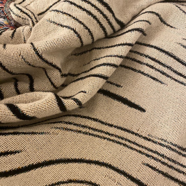 Marble Throw Blanket: Black & off White Woven 100% Cotton Throw, Zebra ...