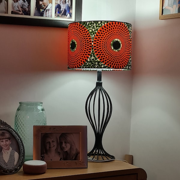 Afro Decor Drum Lampshade/ Wax Print Lamps Sunset Shade, African Print ...