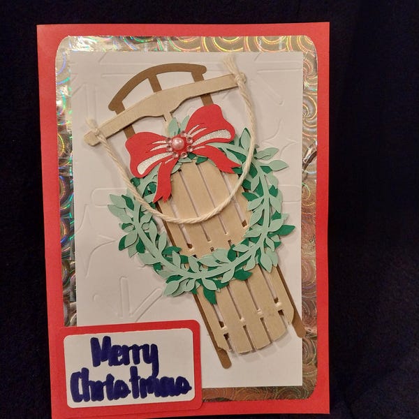 Holiday Sled Card SVG - Digital Download for Paper Crafting & Card ...