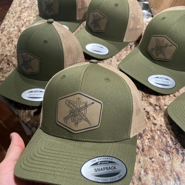 Custom Leather Patch Hats, Logo Hats, Laser Engraved Leather Patch ...