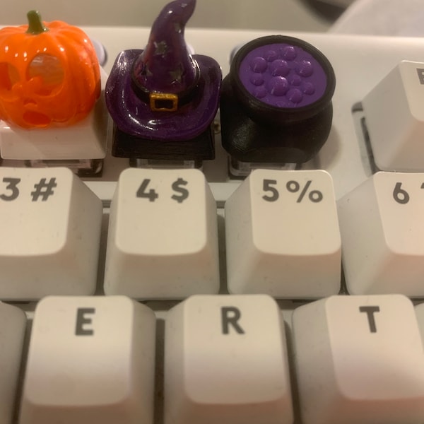 Witch Hat Backlit LED Keycaps Handmade Resin Custom Artisan - Etsy