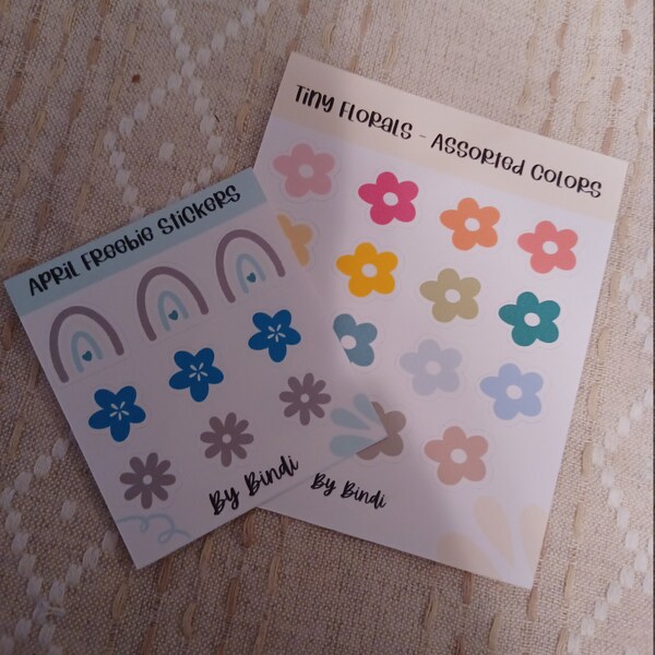 Assorted Floral Sticker Sheet | Mini Kiss Cut Flowers | Tiny Flower ...
