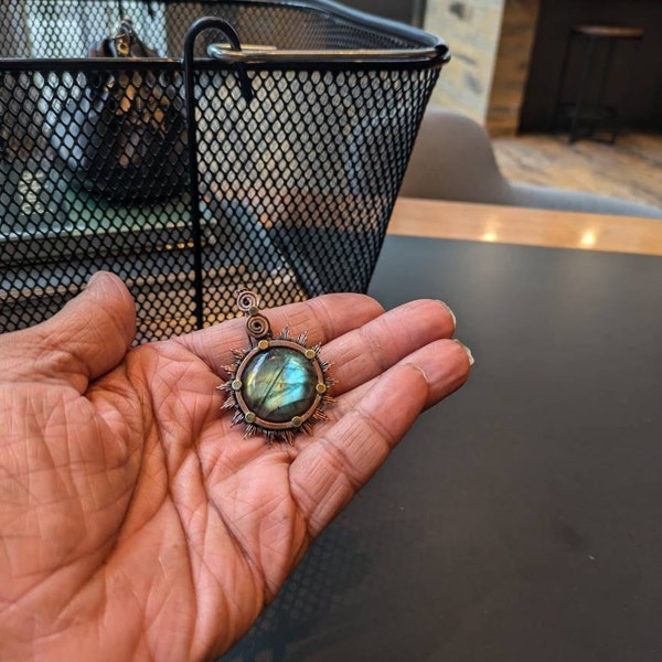 Tiger Eye,moonstone Evil Eye Gemstone Copper Wire Wrap Pendant Jewelry ...