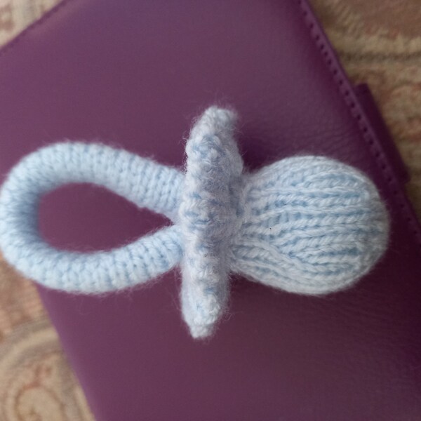 LEAFLET KNITTING PATTERN Dummy / Soother Pram Charm Knitting Pattern ...