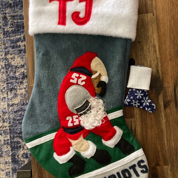 Football Christmas Stocking-- "touchdown to Christmas" - Etsy