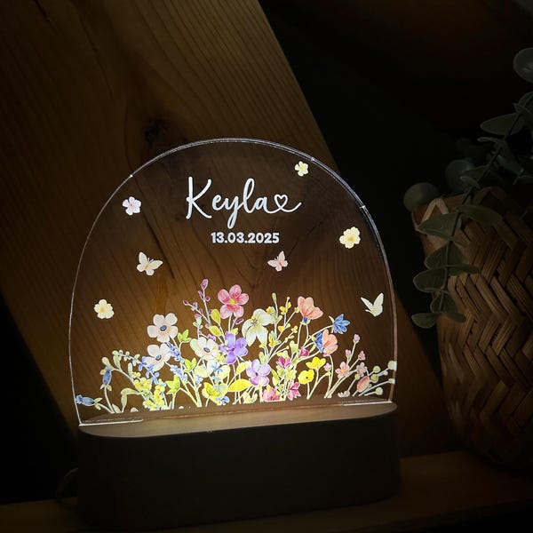 Custom Night Light Cross Prayer, Acrylic Baptism Desk Lamp, LED Lights ...