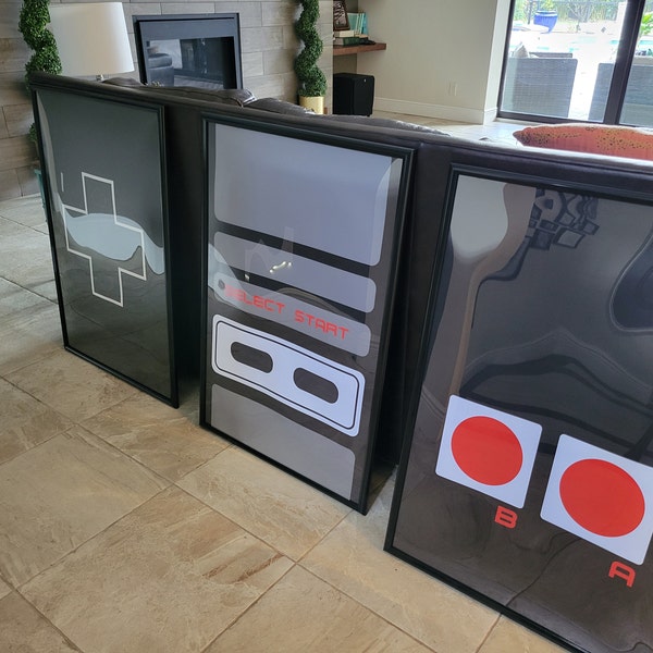 NES Controller Print Set, NES Art, Nerd Art, Geek Gift, Gamer Print ...