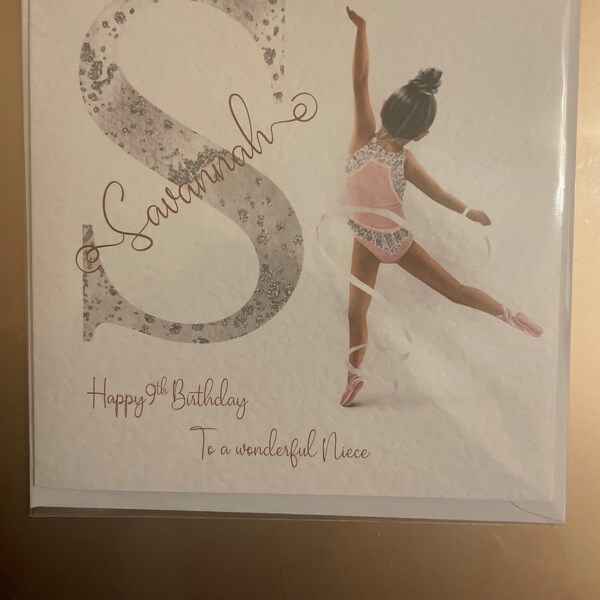 Personalised Girls Birthday Card Gymnast Greeting Card for Daughter ...
