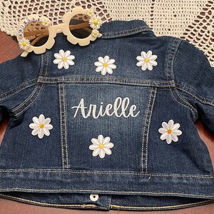 Daisy Flower Smiley Face Custom Demin Jean Jacket Personalized Baby ...