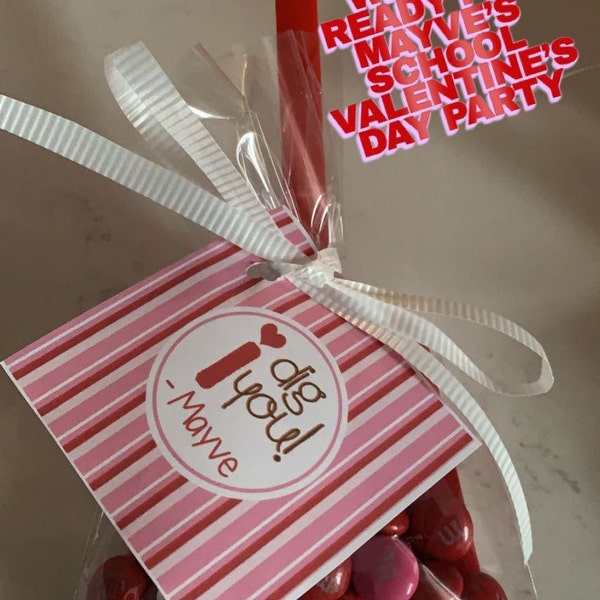 INSTANT DOWNLOAD - Printable Candy Bag Labels - Happy Valentine's Day ...
