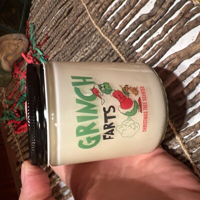 THE GRINCH CANDLE Grinch Farts Scented Soy Candles Stocking - Etsy