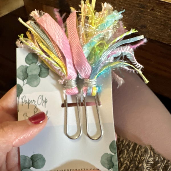 Bookmark/crochet Bookmark/crochet Clip/ribbon Clip/planner Paper Clip ...