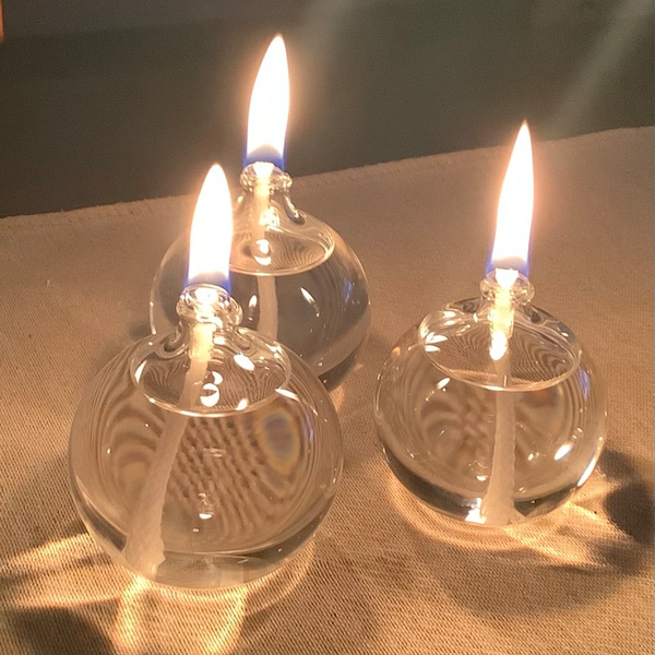 Hand-blown Glass Oil Lamp - Flying Saucer - Etsy