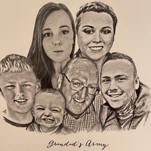Family Portrait, Pencil Sketch, Family Sketch, Pencil Drawing, Photo ...