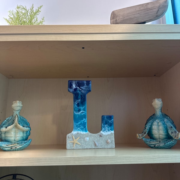 Personalize Beach Letter for Wall | Monogram Initial Decor | Surf Art ...