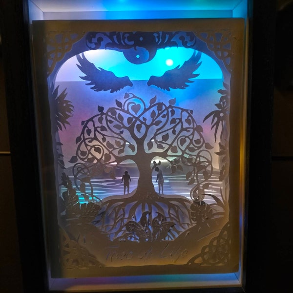 Tree of Life Shadow Box Files, Paper Cut Light Box Template Files ...