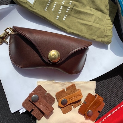 Leather Key Holder With Pull Strap Key Chain Key Pouch Handmade Key ...